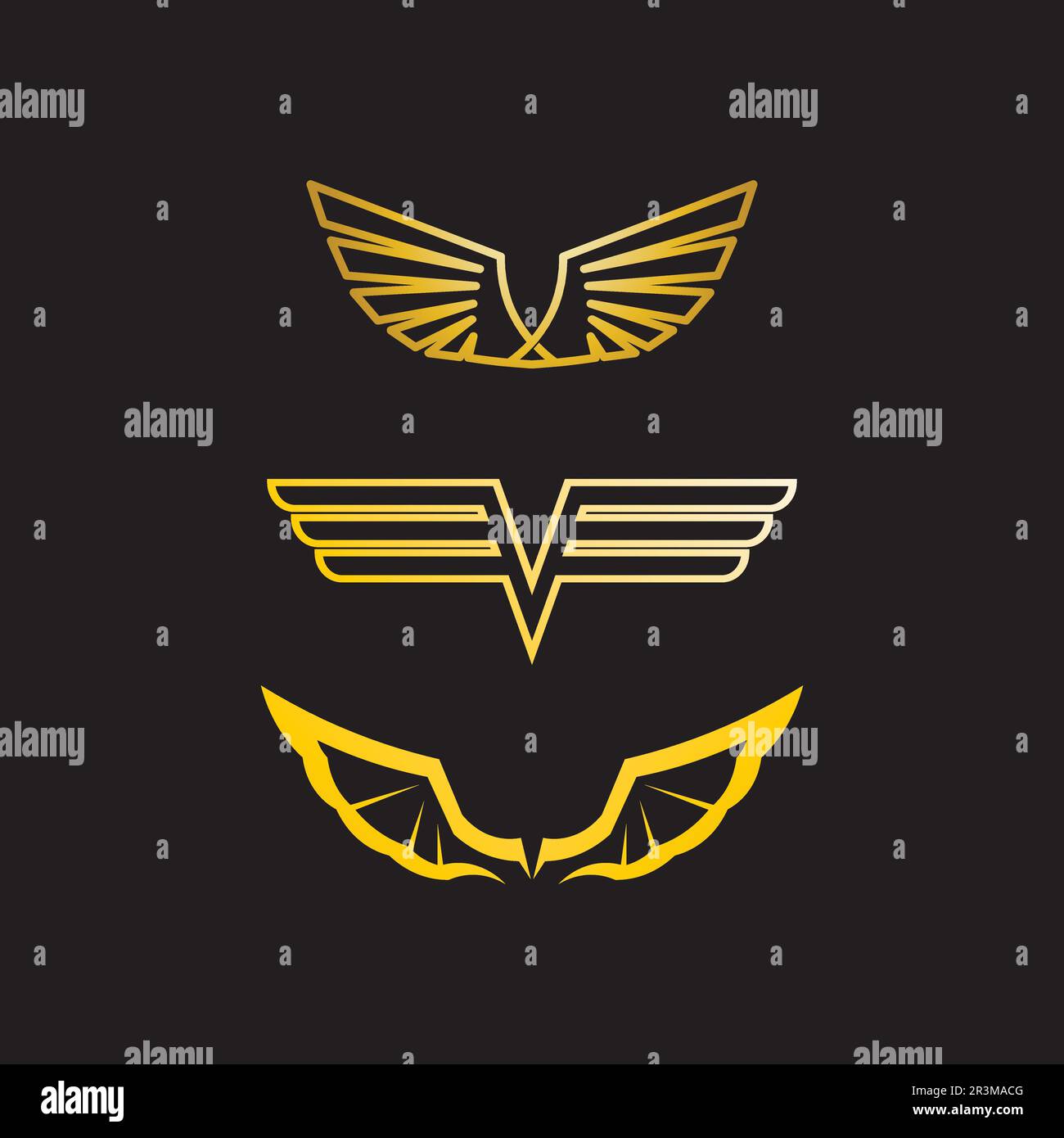Black gold wing logo symbol for a professional designer Stock Vector ...