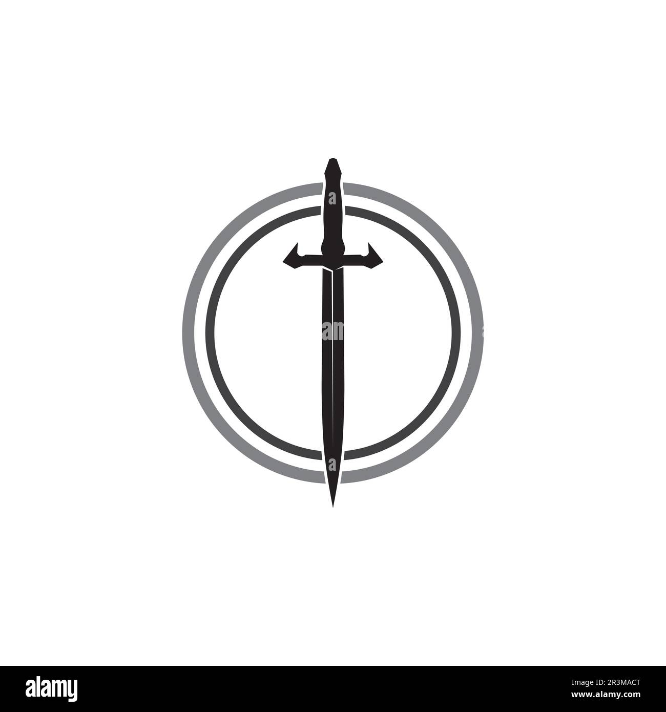 Cross swords, saber and blade logo icon flat Simple vector symbol and ...