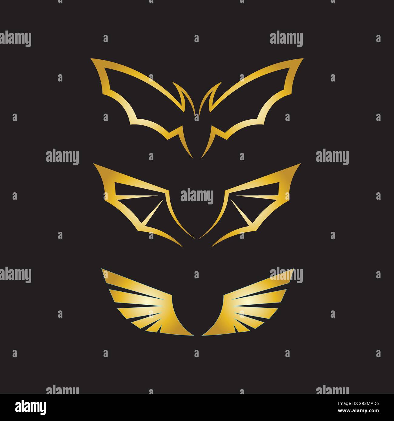 Black gold wing logo symbol for a professional designer Stock Vector ...
