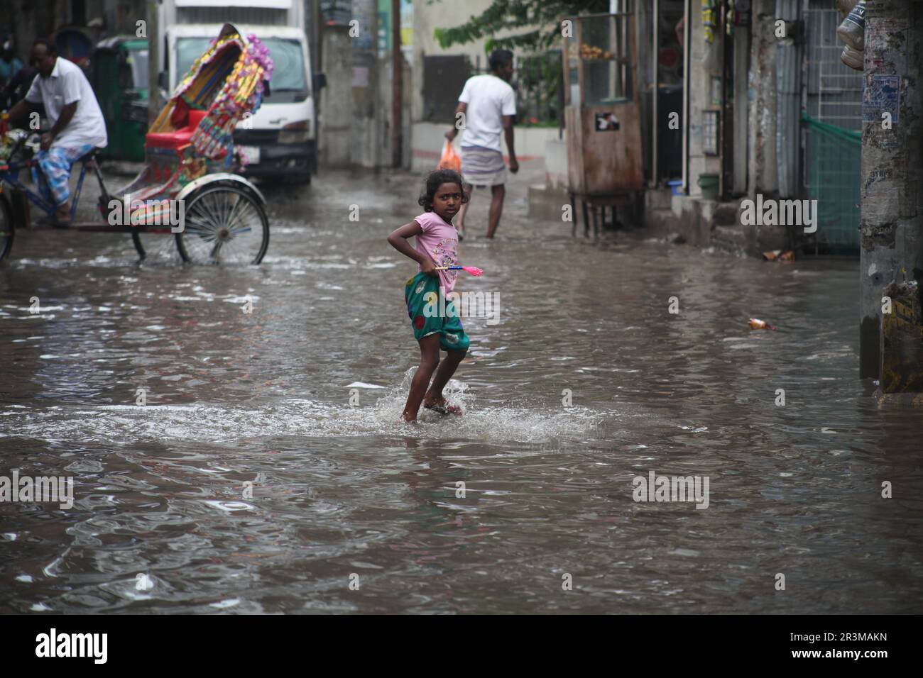 water logging,17may2023 dhaka Bangladesh.The residents of Gopipara in ...