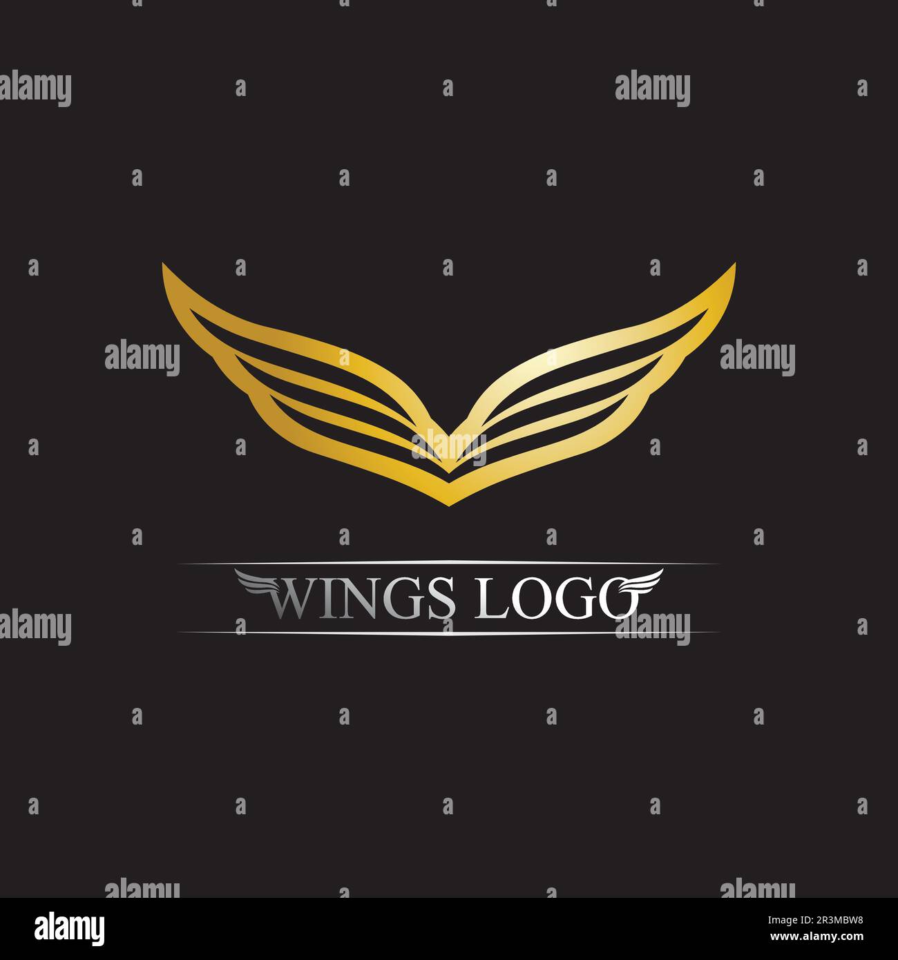 Black gold wing logo symbol for a professional designer Stock Vector ...