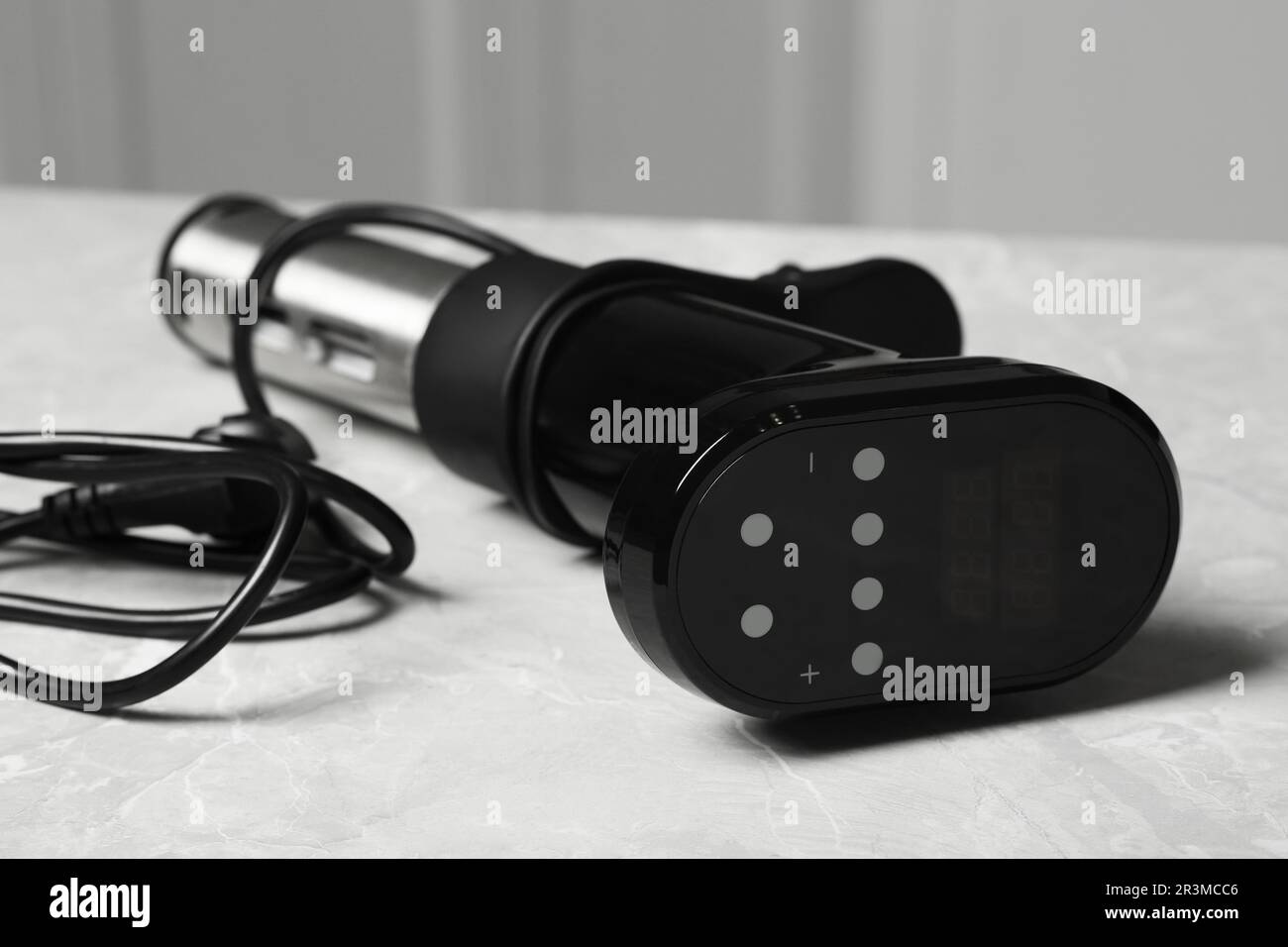 Thermal immersion circulator on table, closeup. Sous vide cooking Stock ...