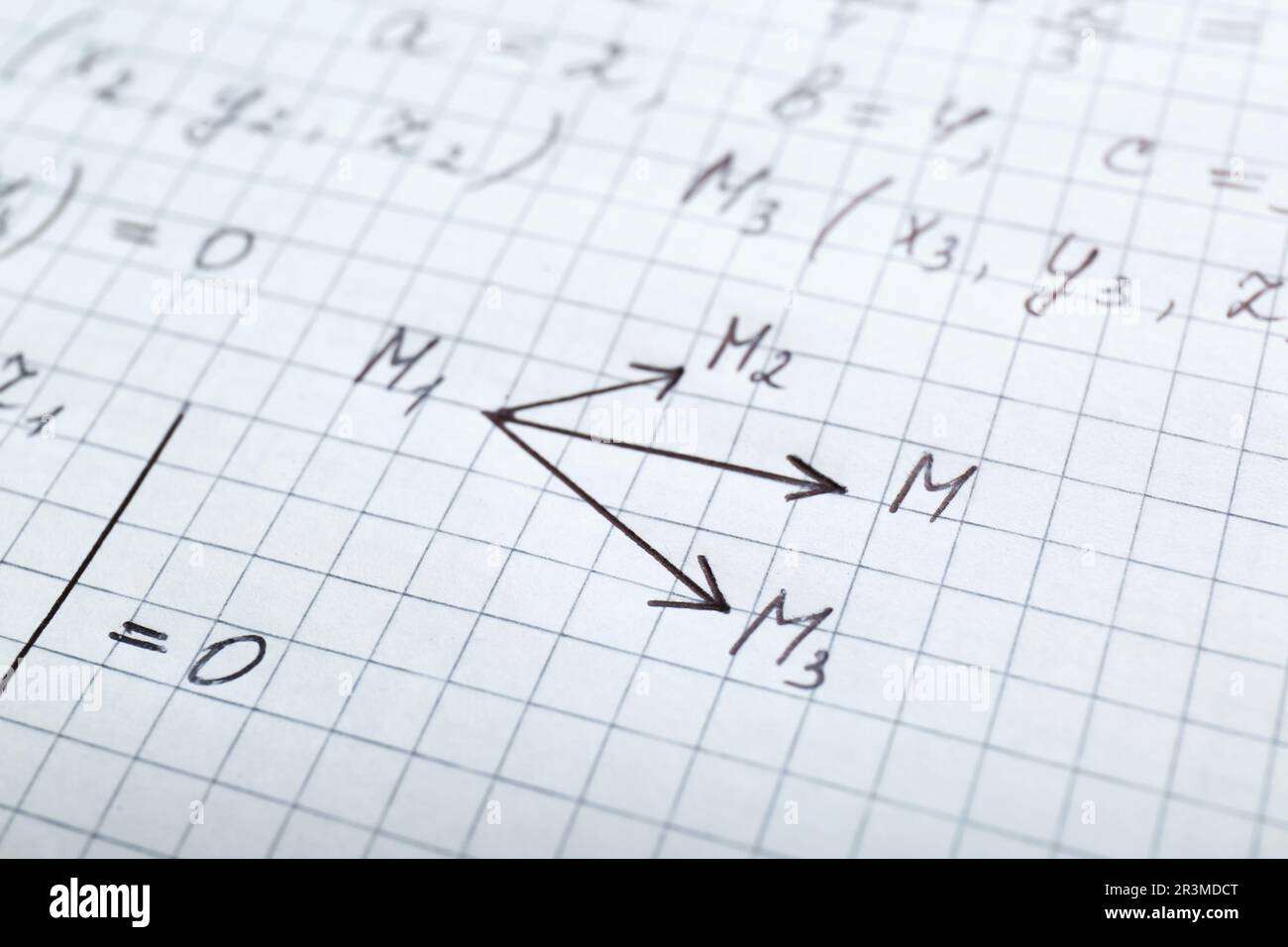 Sheet of paper with different mathematical formulas, closeup Stock ...