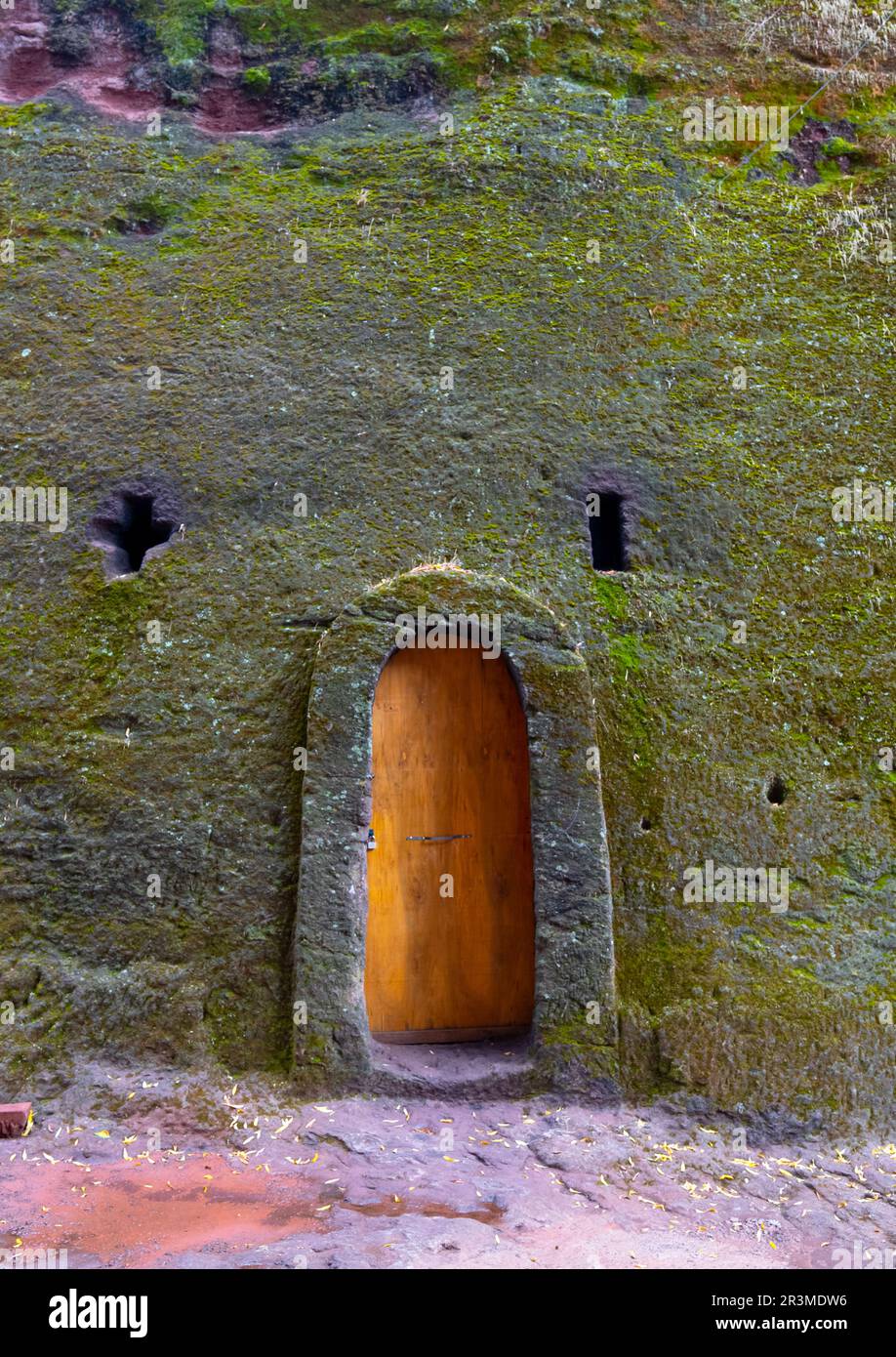 Monolithic rock-hewn church door, Amhara Region, Lalibela, Ethiopia ...