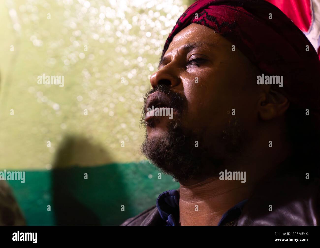 Ethiopian man in trance during a sufi ceremony in Ummi Tahir Nabigar ...