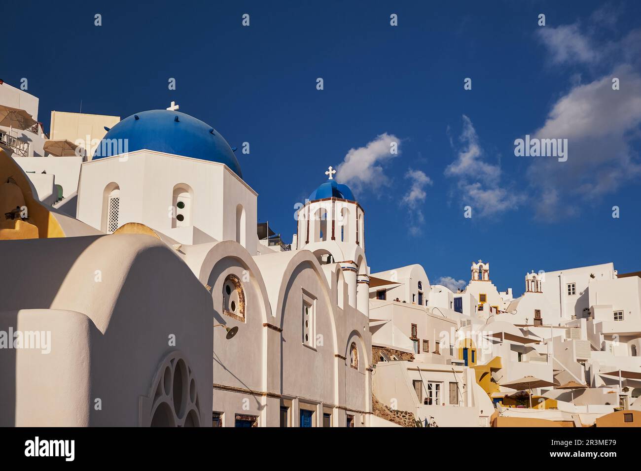 The Famous Blue Domed Church Santorini with Caldera View - Oia Village ...