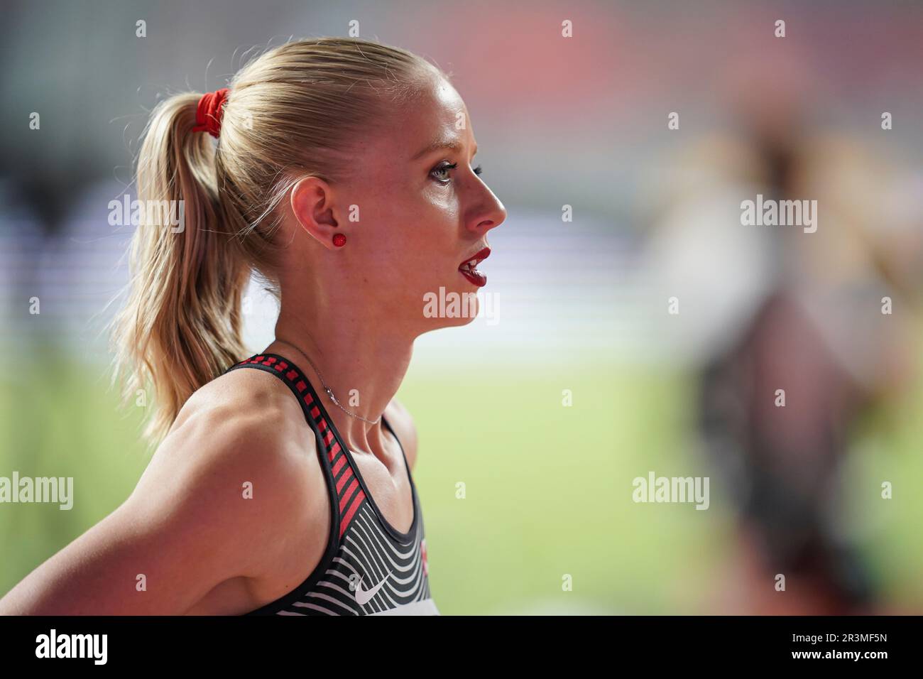 Sage WATSON running the 400m hurdles at the 2019 World Athletics ...