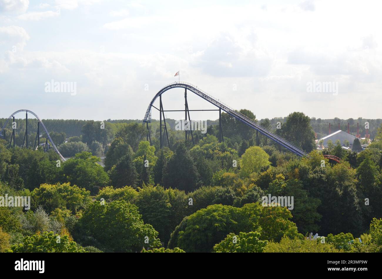 Amsterdam, The Netherlands - August 8, 2022: Aerial view of Walibi ...