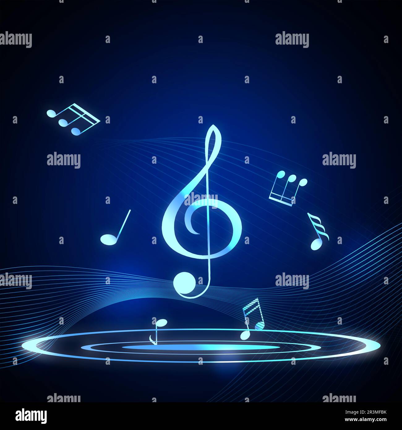 Dark Blue Music Notes