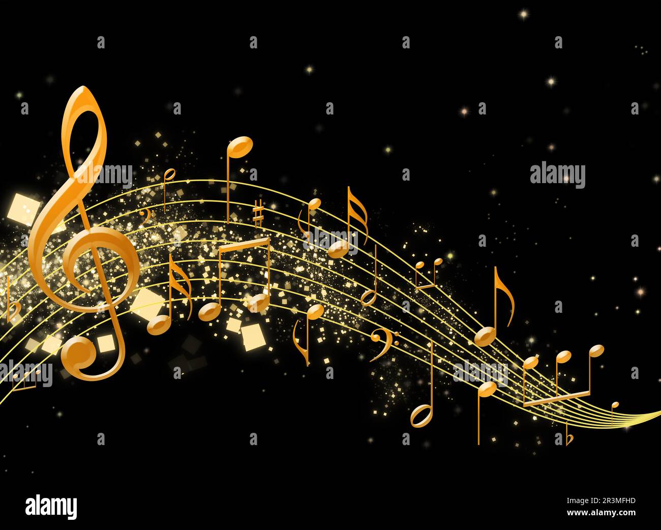 Music Symbols Black Background