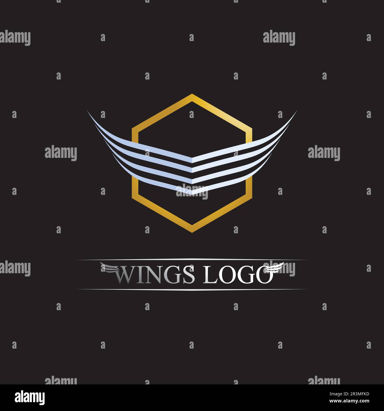 Black gold wing logo symbol for a professional designer Stock Vector ...