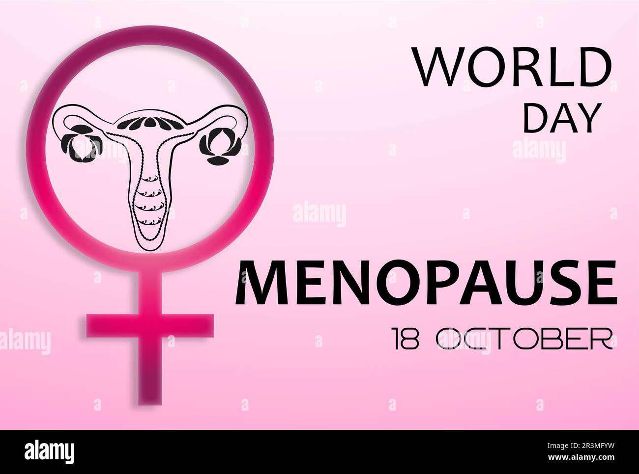 18 October World Menopause Day Female Gender Sign With Uterus