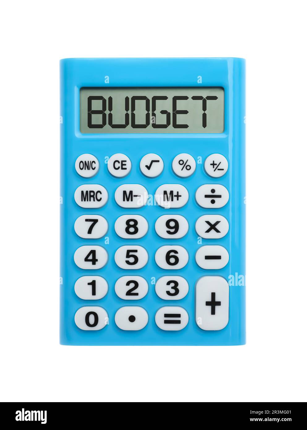 Calculator with word Budget isolated on white Stock Photo - Alamy