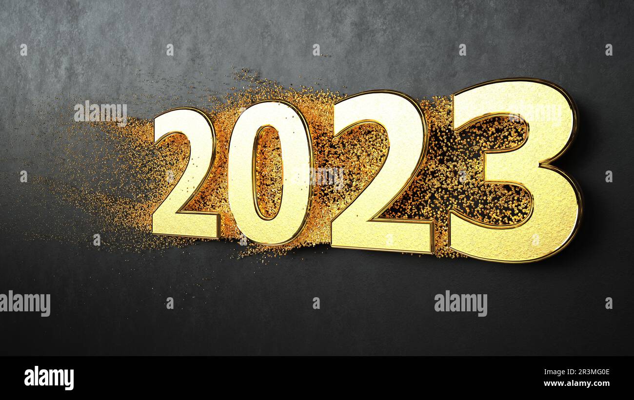 2023 Golden Numbers Stock Photo - Alamy