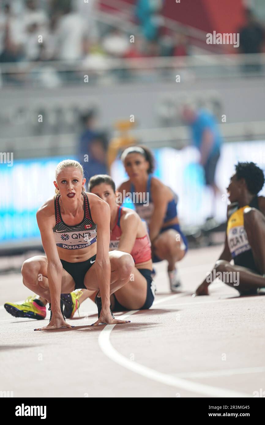 Sage WATSON running the 400m hurdles at the 2019 World Athletics ...