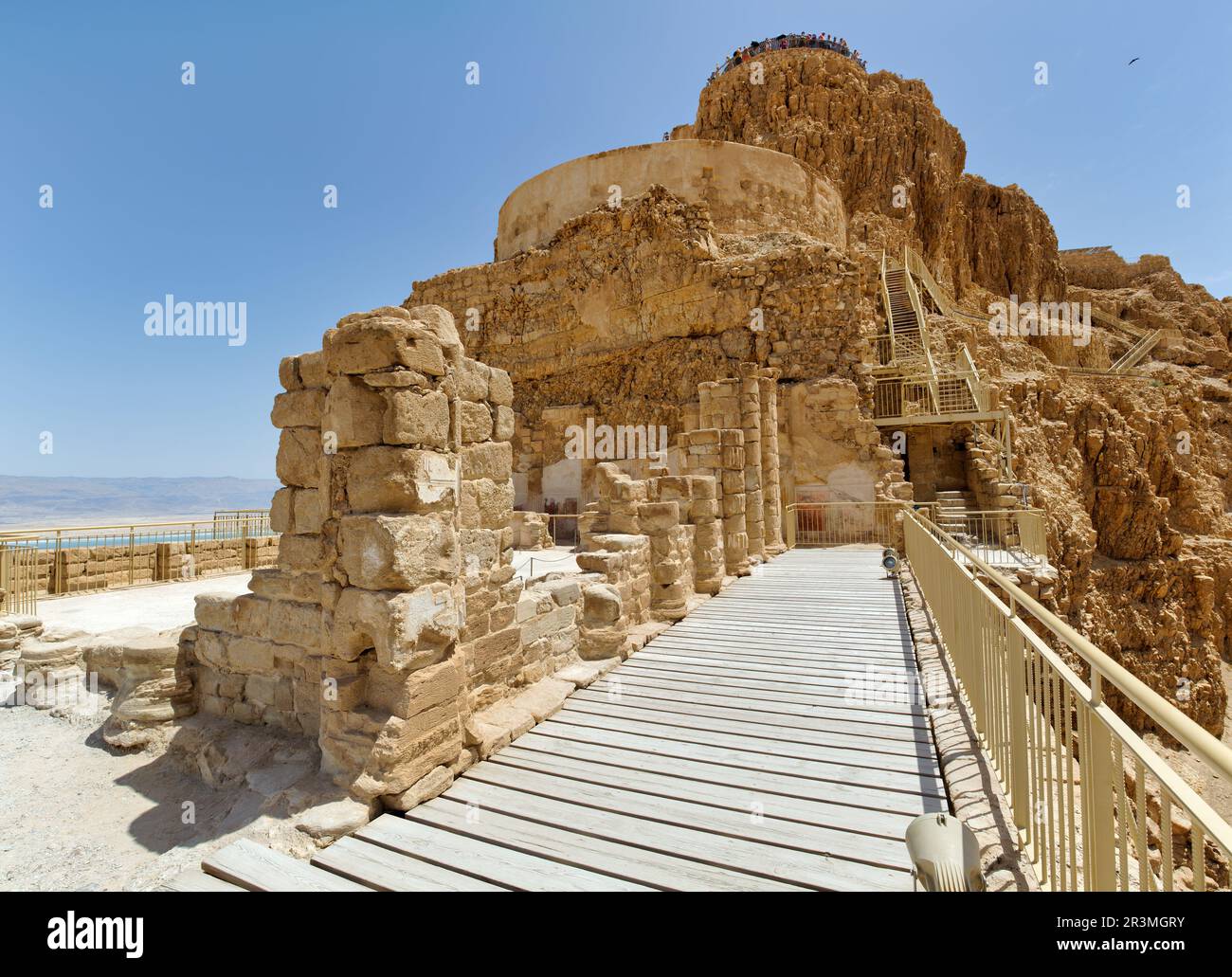 Masada fortified palace ruins in southern Judean Desert in Israel Stock ...