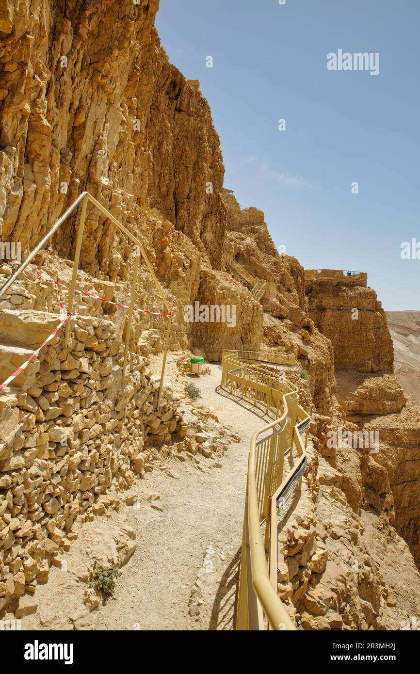 Masada ruins new stairs in southern Judean Desert in Israel Stock Photo ...