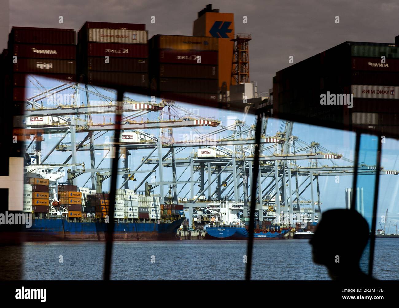 ROTTERDAM - Container ships in the Princess Amaliahaven in the port of ...