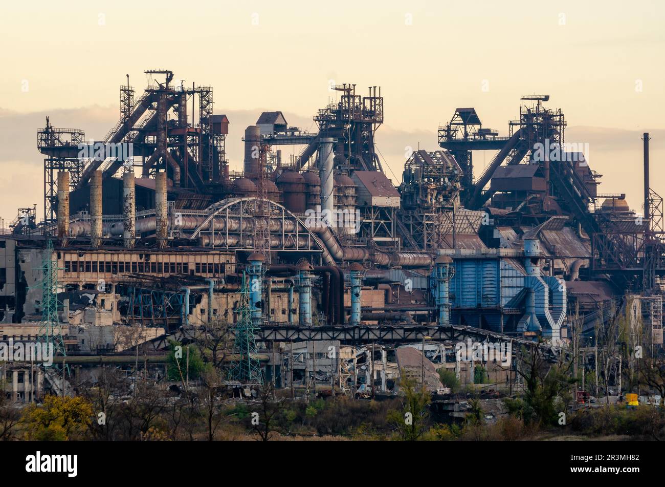 Azovstal plant destroyed during the war in Mariupol Ukraine Stock Photo ...
