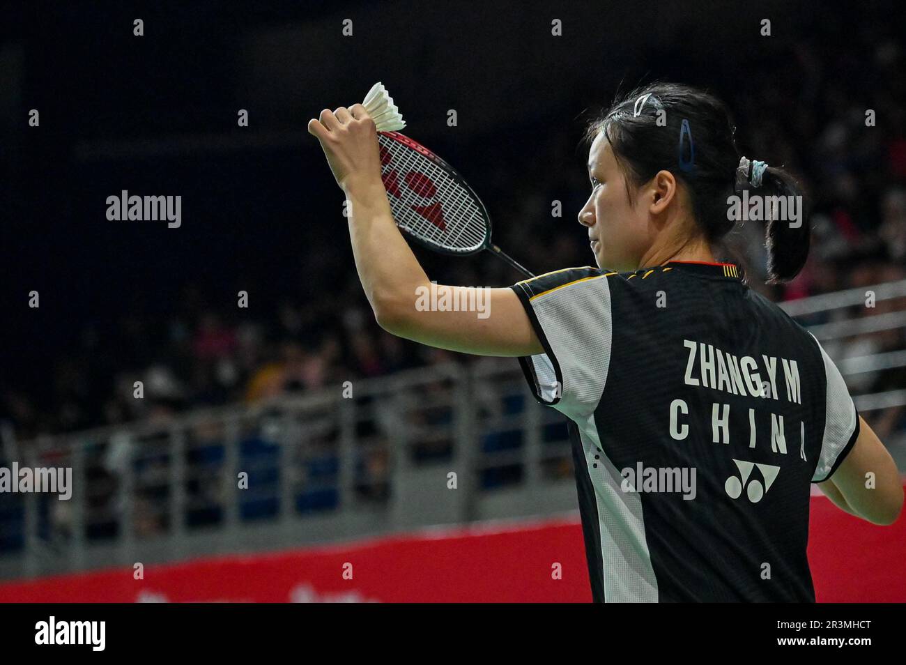 Kuala Lumpur, Malaysia. 24th May, 2023. China's Zhang Yiman serves during the women's singles ...