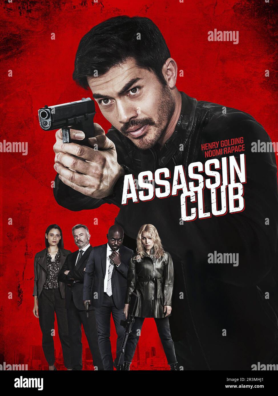 ASSASSIN CLUB, poster, Henry Golding (top), bottom, from left: Daniela Melchior, Sam Neill ...