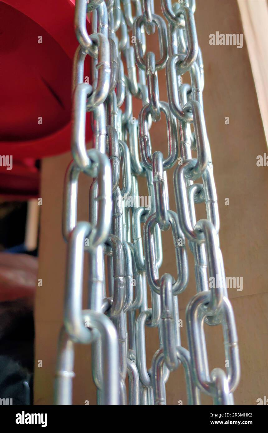 Photo of nice metal chain, bright silver in color. Was at the hardware ...