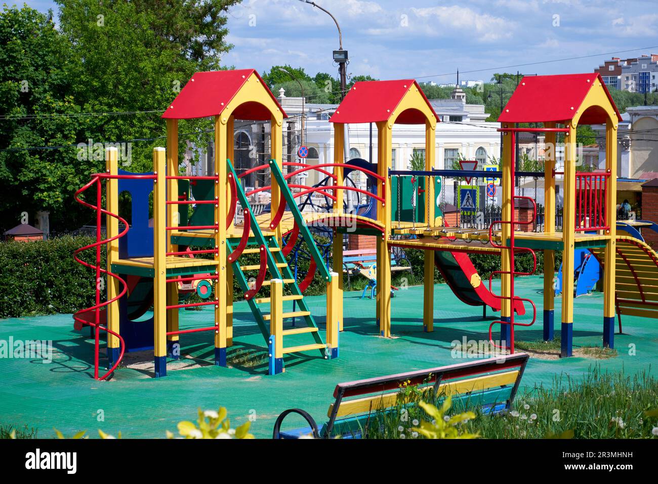 Empty childrens playground hi-res stock photography and images - Alamy