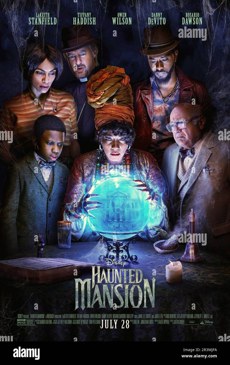 HAUNTED MANSION, US poster, top, from left: Rosario Dawson, Owen Wilson ...
