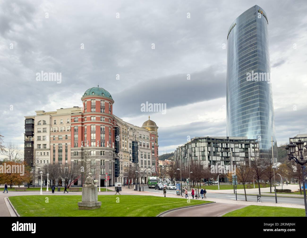 Bilbao, Spain - December 19, 2022: Panoramic view of Euskadi square ...