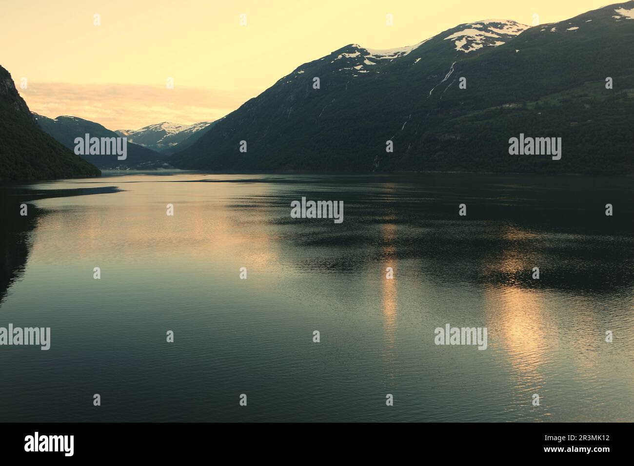 White night at the fjord, Norway Stock Photo - Alamy