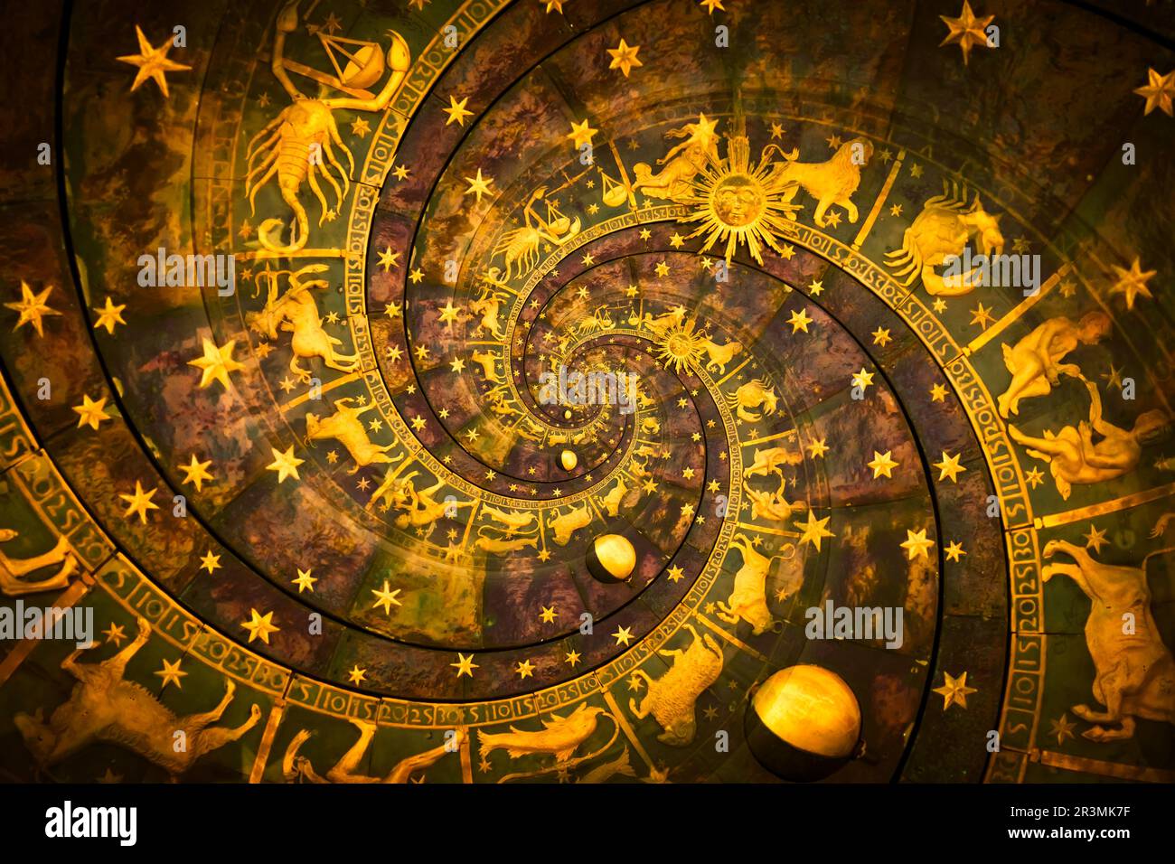 Astrological background with zodiac signs and symbol Stock Photo - Alamy