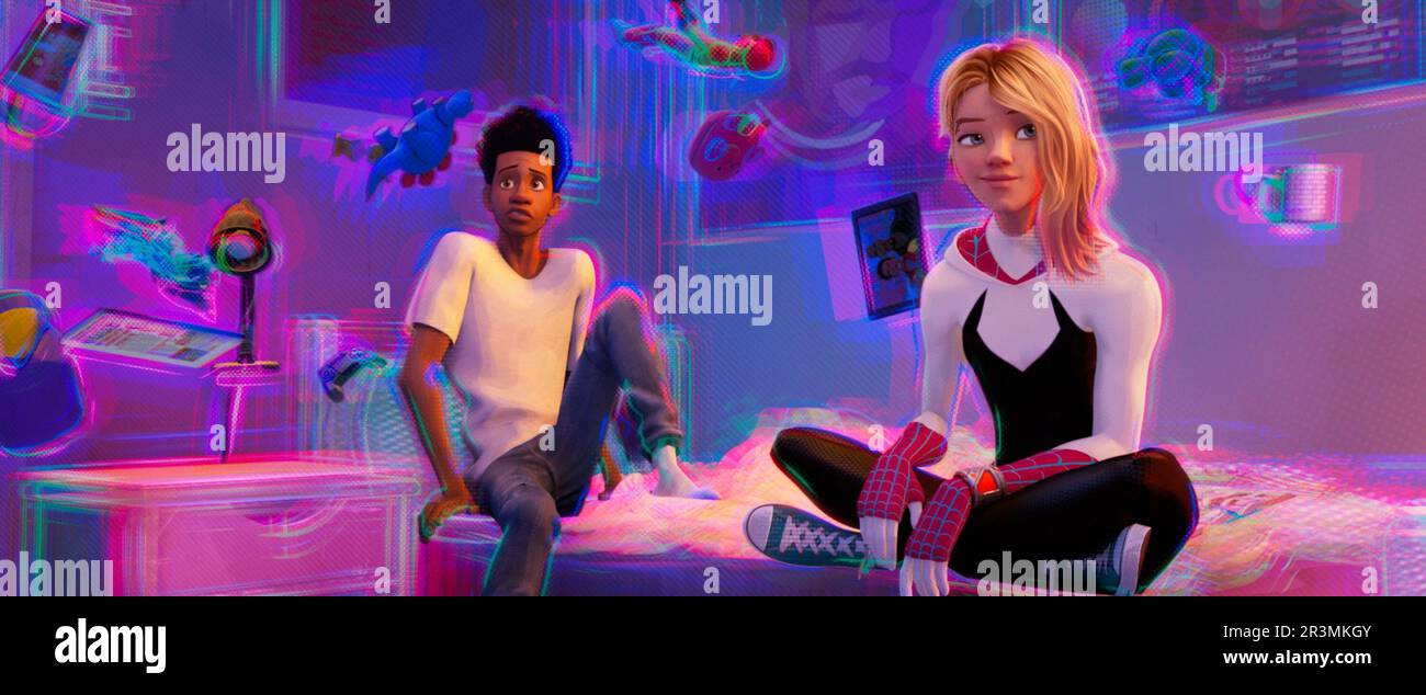 SPIDER-MAN: ACROSS THE SPIDER-VERSE PART ONE, from left: Miles Morales ...