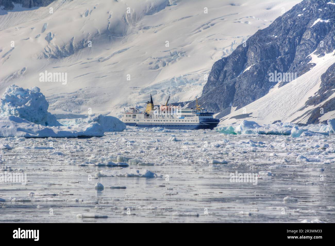 Polar pioneer ship by aurora expeditions on an Antarctic cruise Stock ...