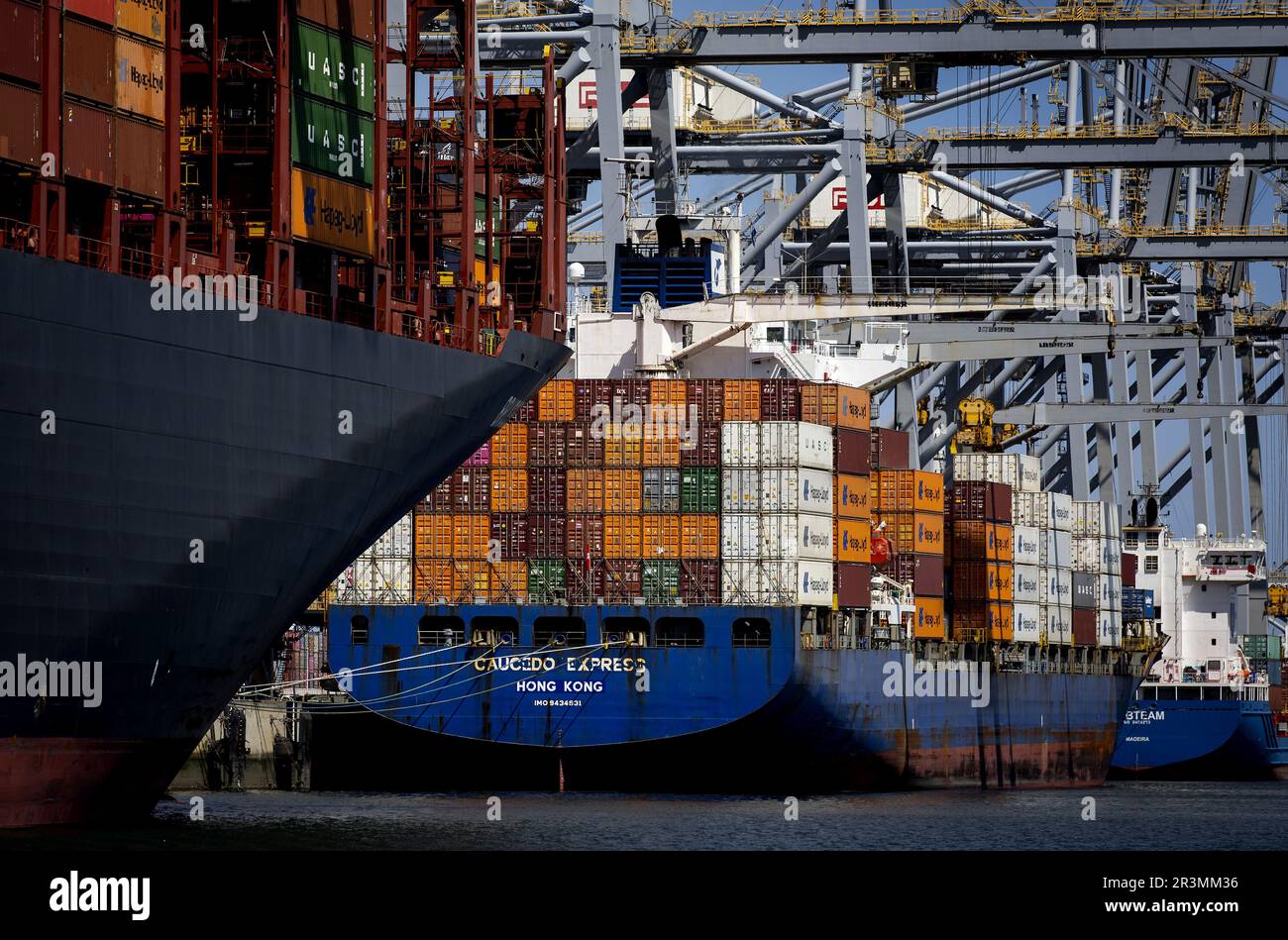 ROTTERDAM - Container ships in the Princess Amaliahaven in the port of ...