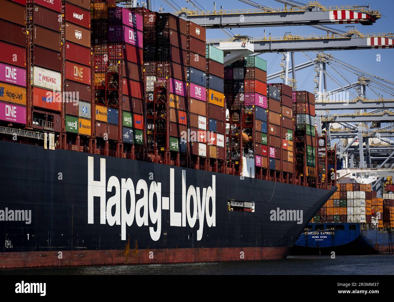 ROTTERDAM - Container ships in the Princess Amaliahaven in the port of ...