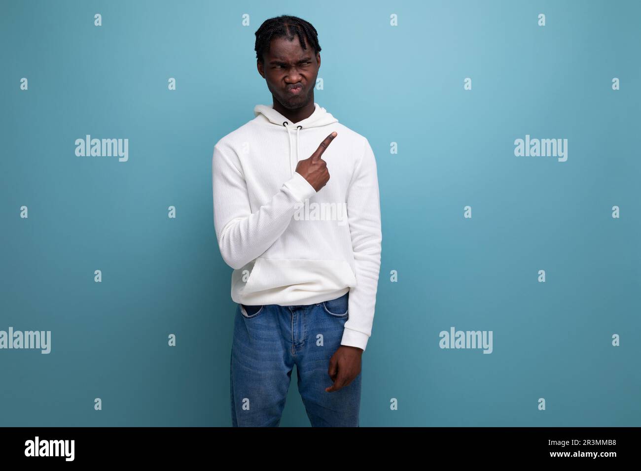 black american young man with dreadlocks thinking about strategy Stock ...