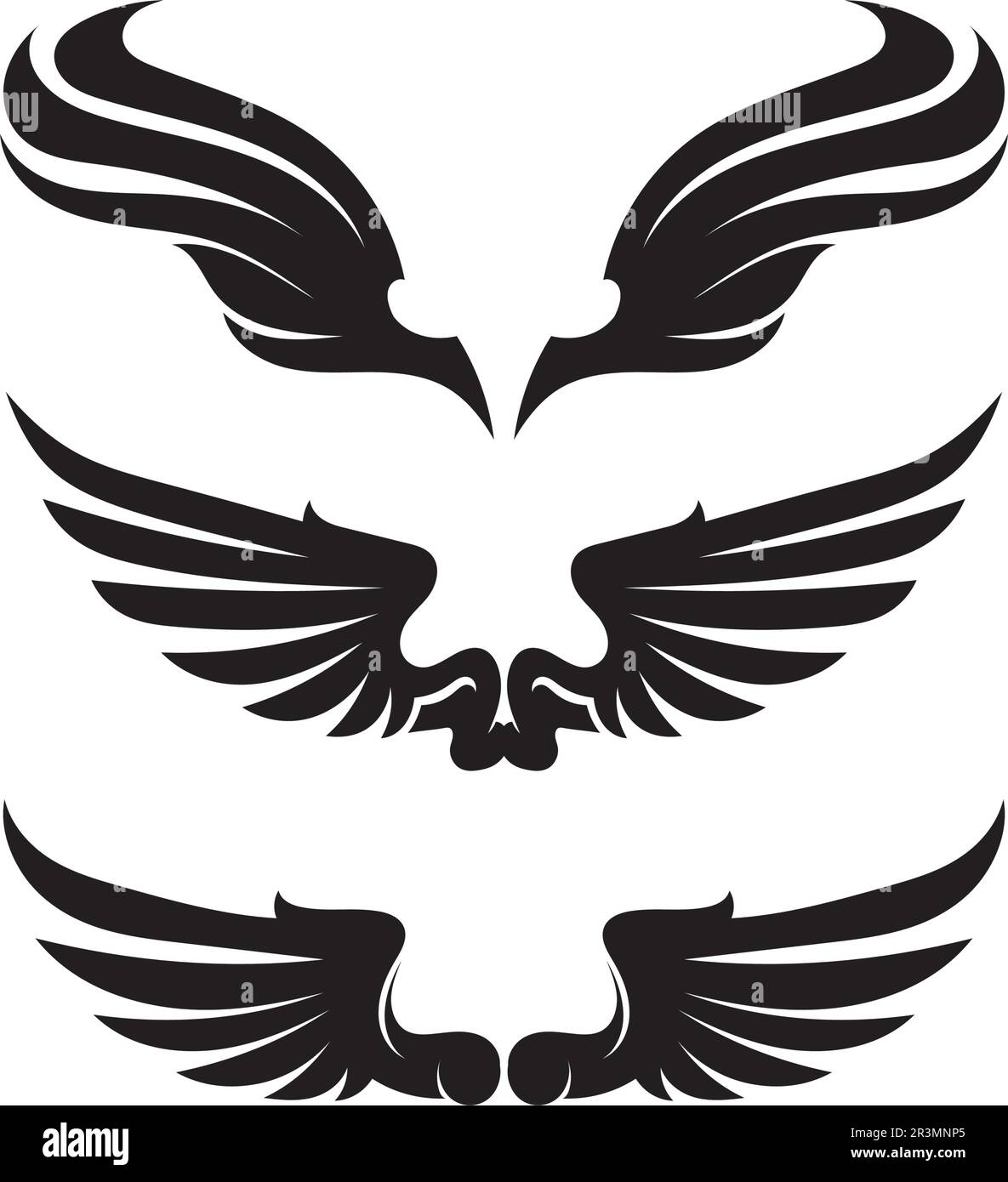 Black wing logo symbol for a professional designer Stock Vector Image ...