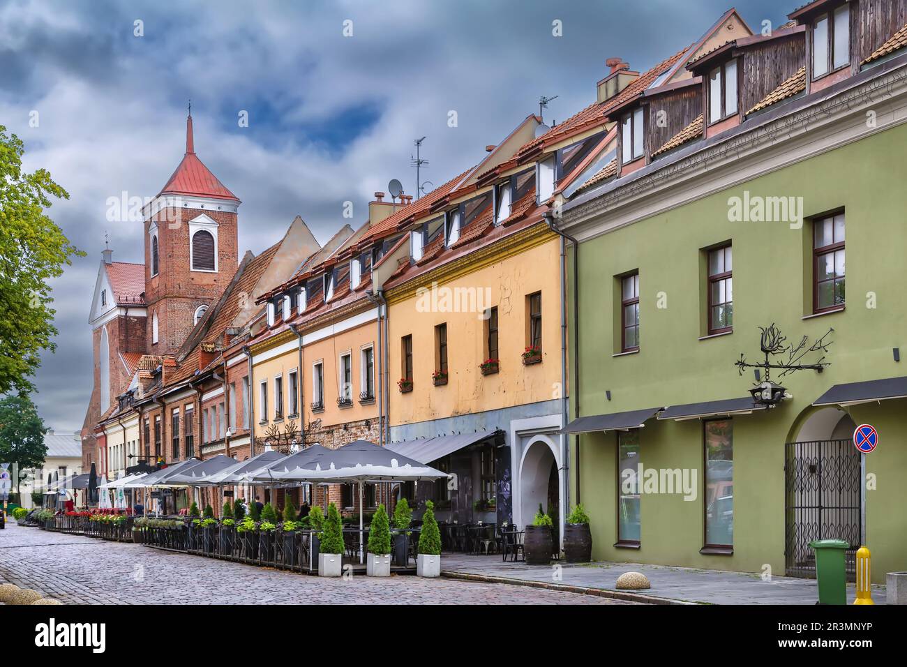 Street in Kaunas, Lithuania Stock Photo - Alamy