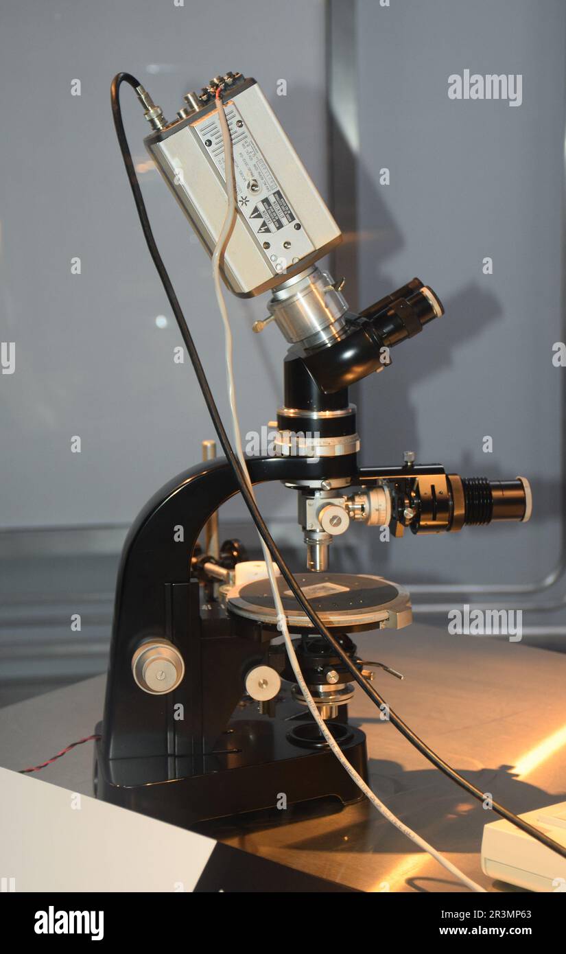 A microscope kept at a lab in NASA Center for checking samples of lunar ...
