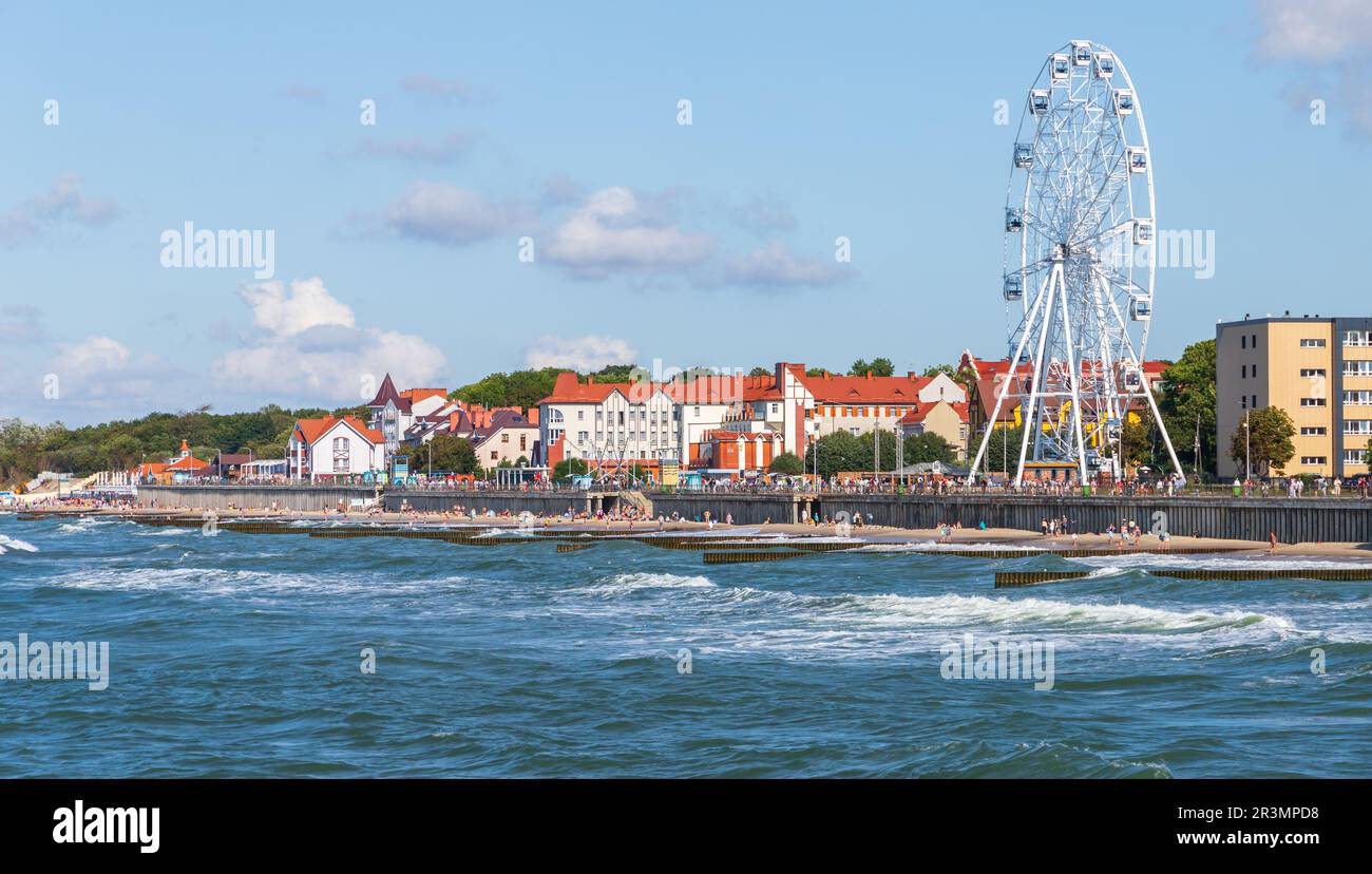 Zelenogradsk coastal view with the Ferris Wheel. Prior to 1946 this ...