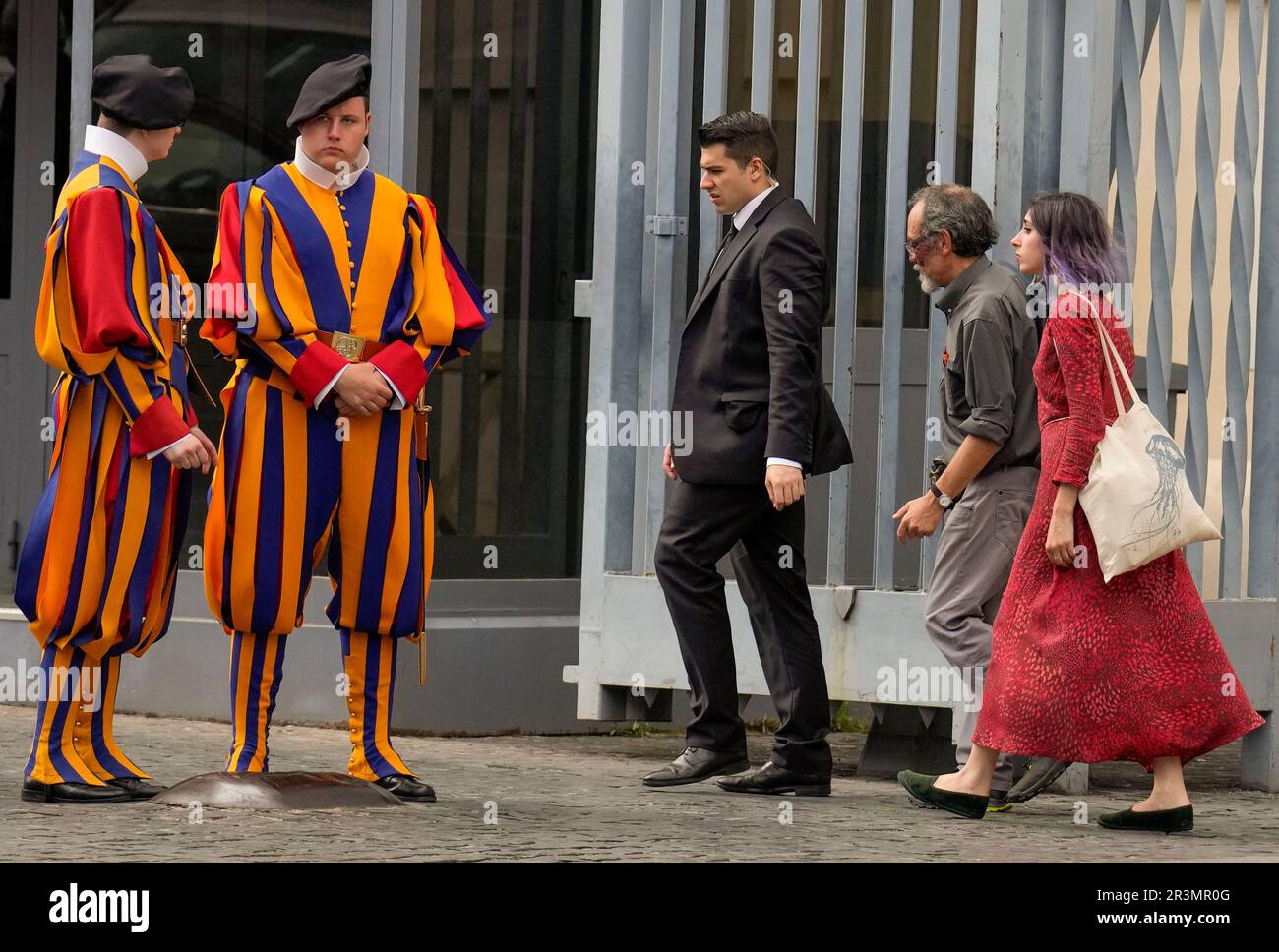Ultima Generazione (Last Generation) activists Ester Goffi, right, and ...