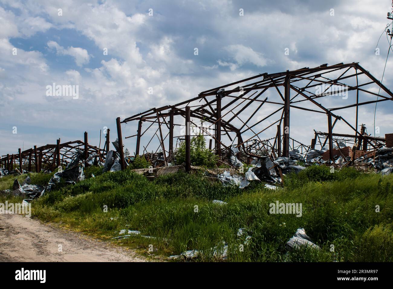 The storage shed for agricultural vehicle located in Dolyna village was ...