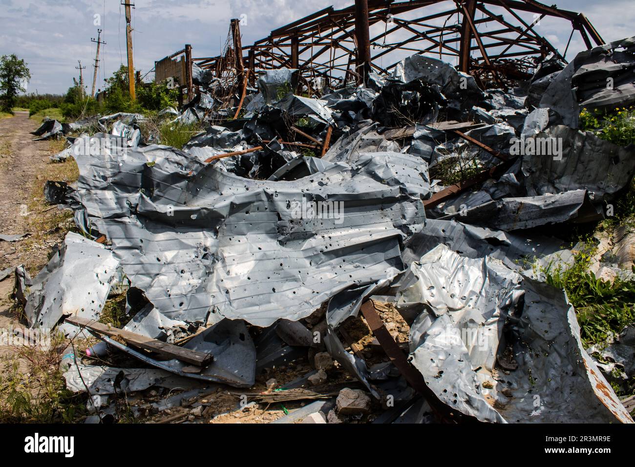 The storage shed for agricultural vehicle located in Dolyna village was ...