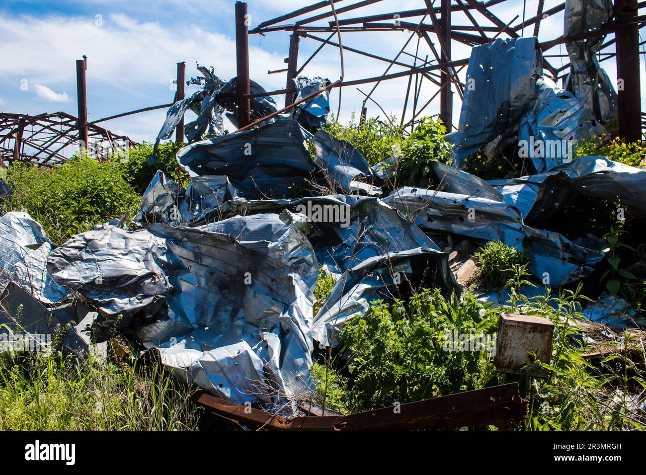 The storage shed for agricultural vehicle located in Dolyna village was ...