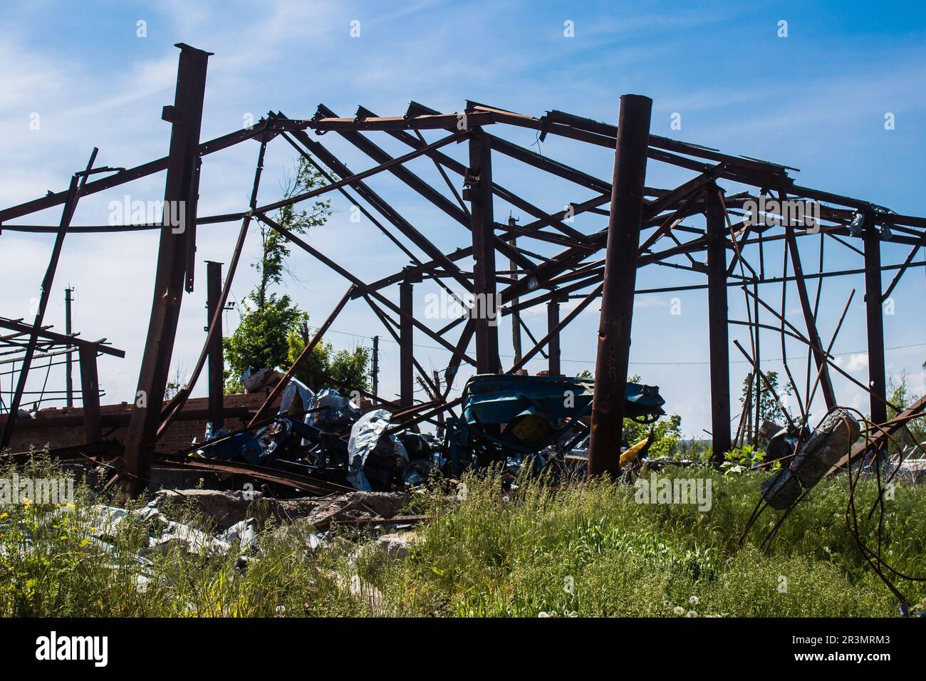 The storage shed for agricultural vehicle located in Dolyna village was ...