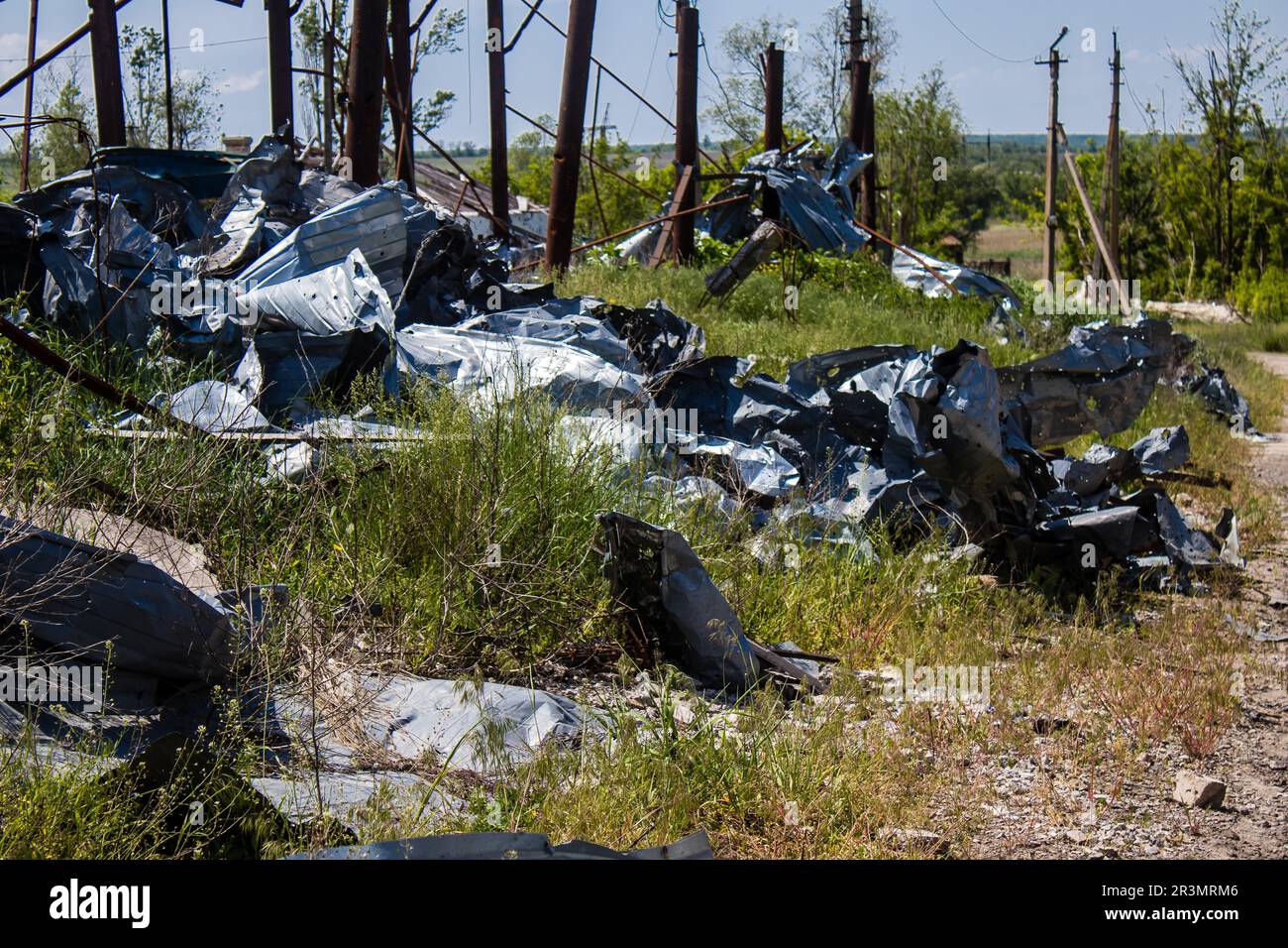 The storage shed for agricultural vehicle located in Dolyna village was ...