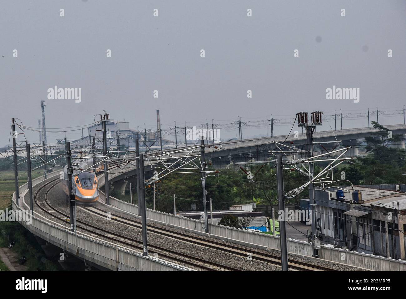 Bandung, Indonesia. 24th May, 2023. A bullet train bound for Jakarta ...