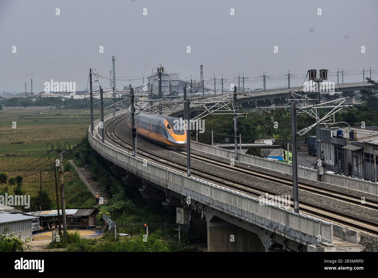 Bandung, Indonesia. 24th May, 2023. A bullet train bound for Jakarta ...