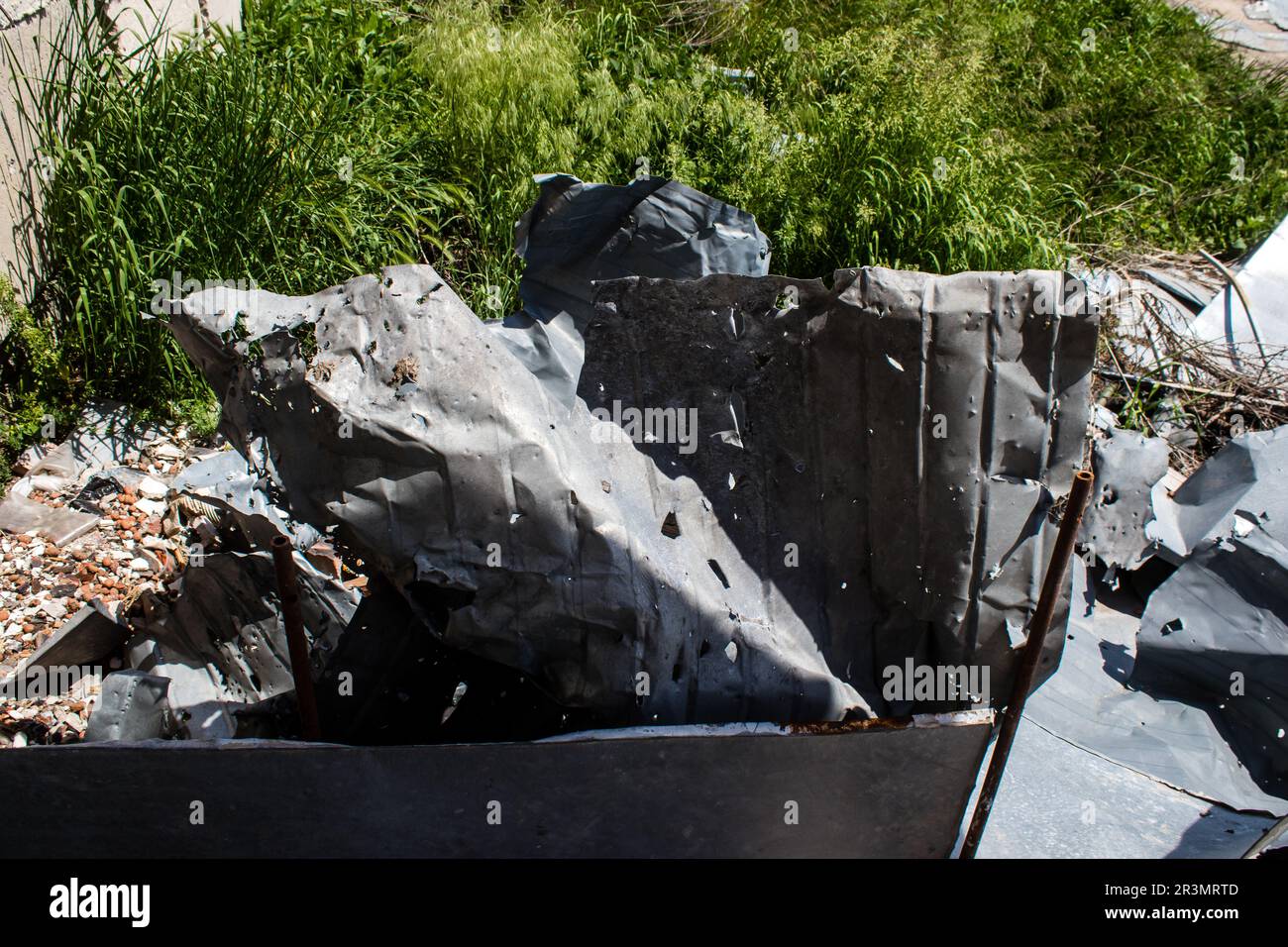 The storage shed for agricultural vehicle located in Dolyna village was ...