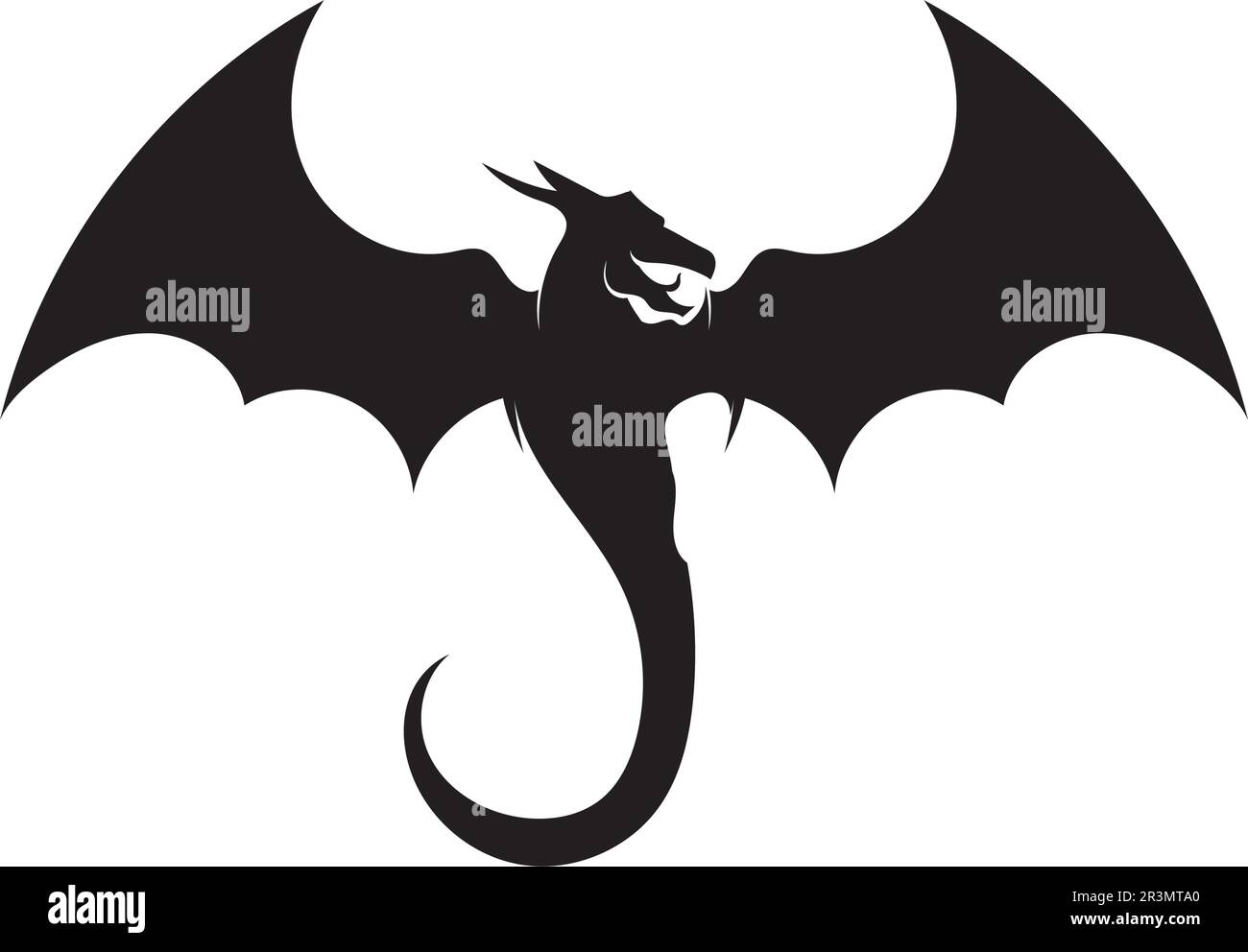 Head dragon flat color logo template vector illustration Stock Vector ...